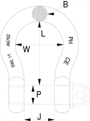 Stainless Steel Petersen High Tensile Bow Shackle With Safety Pin